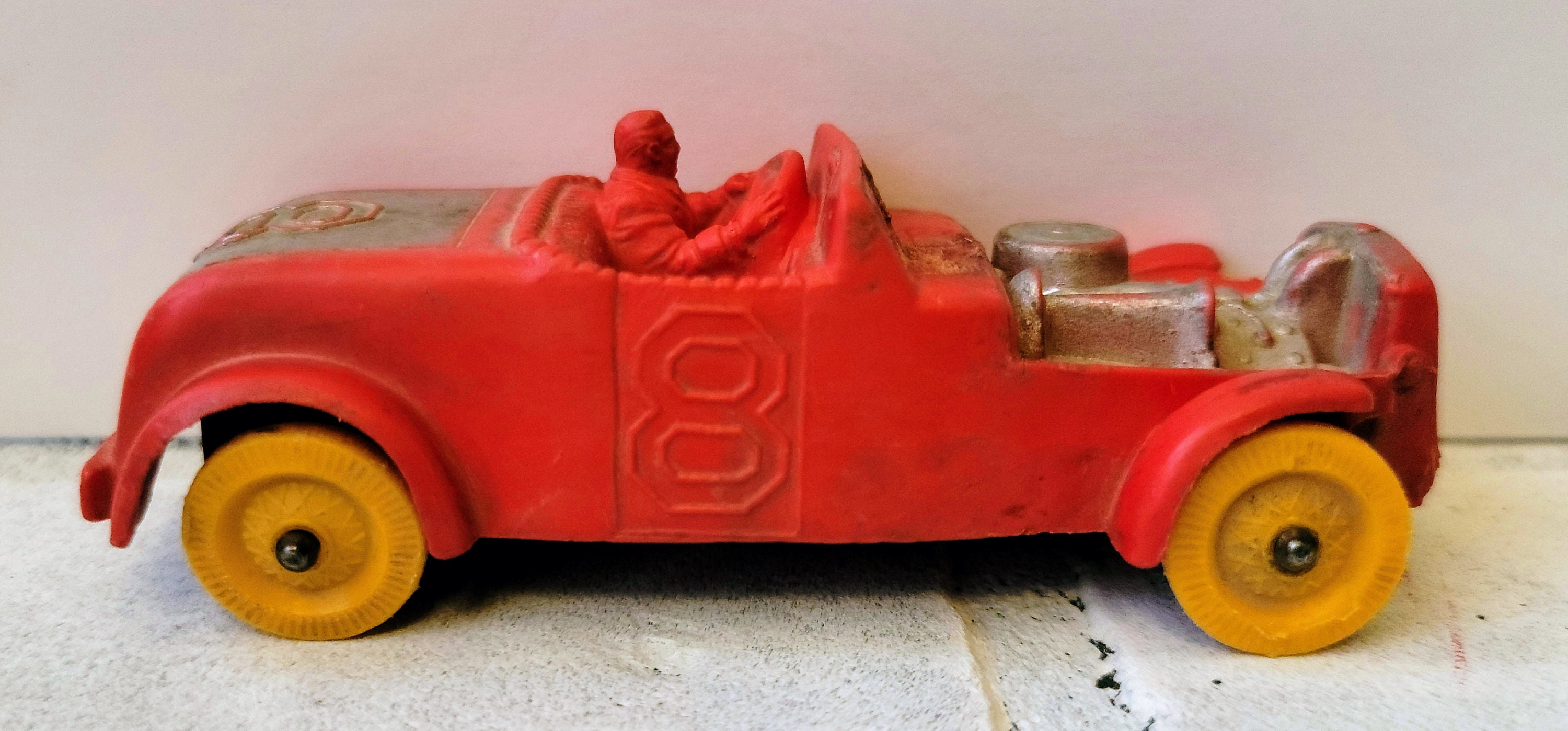 1950's Auburn Rubber Toy Co Red Race Car 8 - Etsy