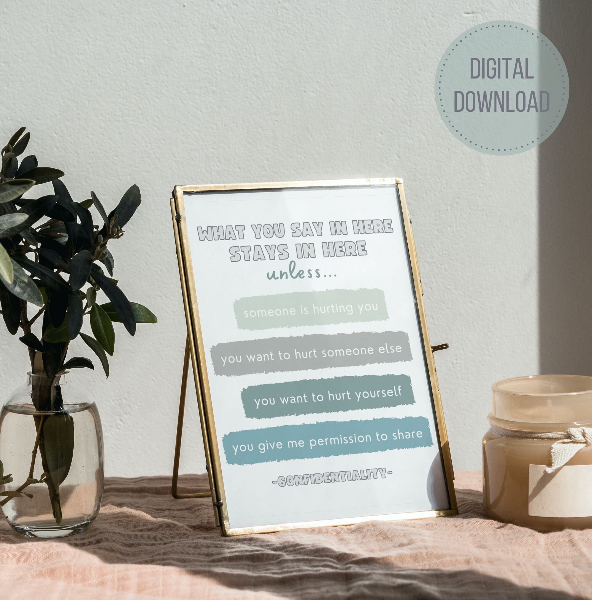 Confidentiality Poster Sign School Counselor Psychologist Counseling ...