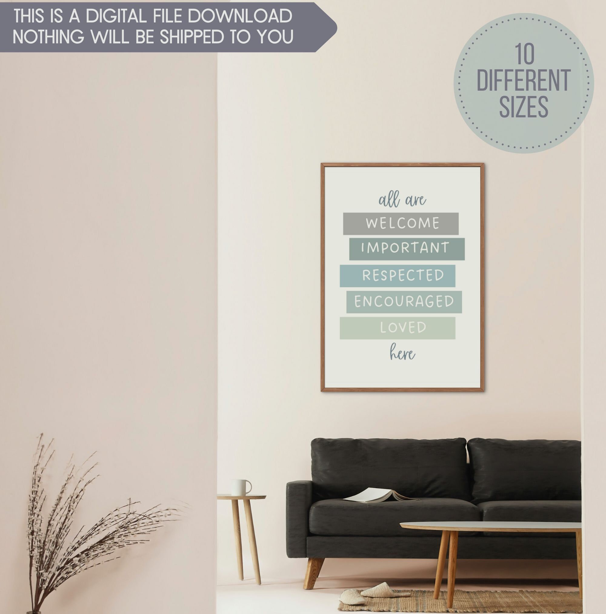 All Are Welcome Here Poster, Counseling Office Decor, Poster, Print ...