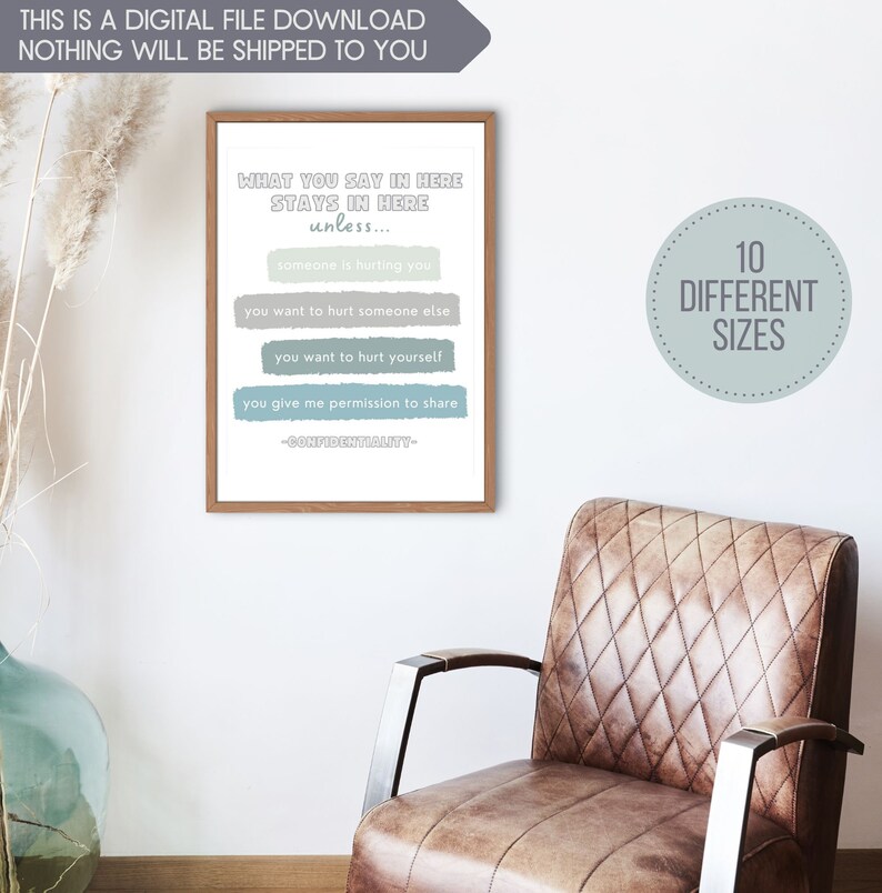 Confidentiality Poster Sign School Counselor Psychologist Counseling ...