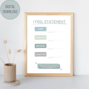 I Feel Statement Poster Counselor Office Decor School Psychologist ...