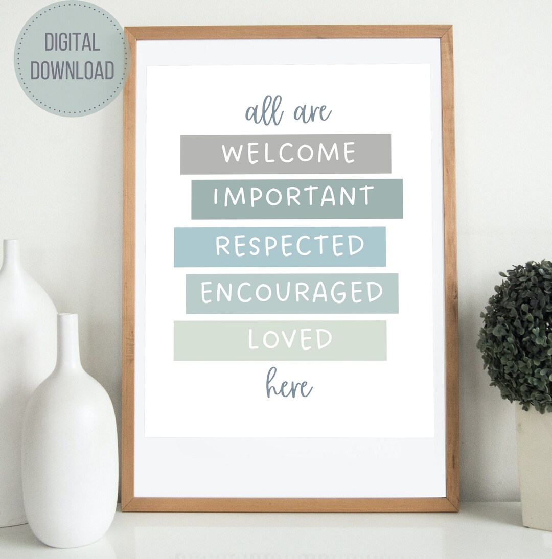 All Are Welcome Here Poster, Counseling Office Decor, Poster, Print ...