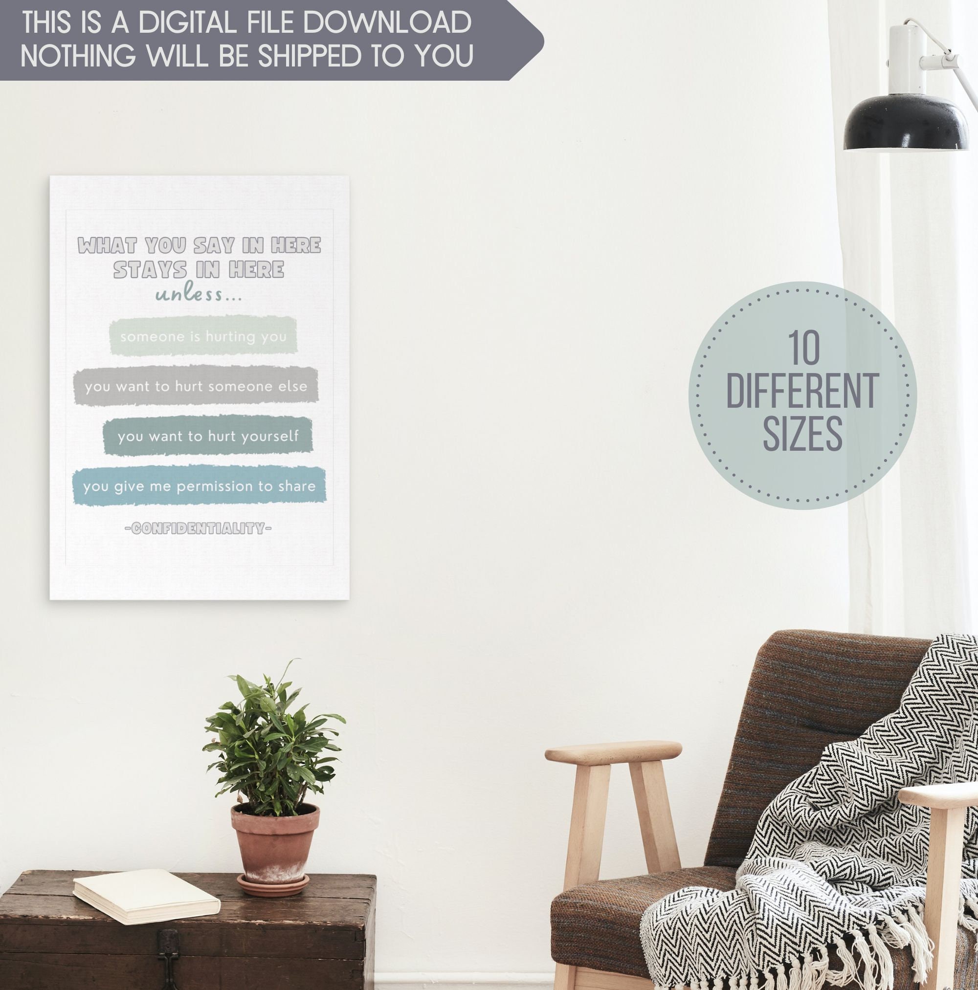 Confidentiality Poster Sign School Counselor Psychologist Counseling ...