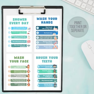 Hygiene Poster Bundle, Hygiene Tracker, Hygiene Printable, Hygiene ...