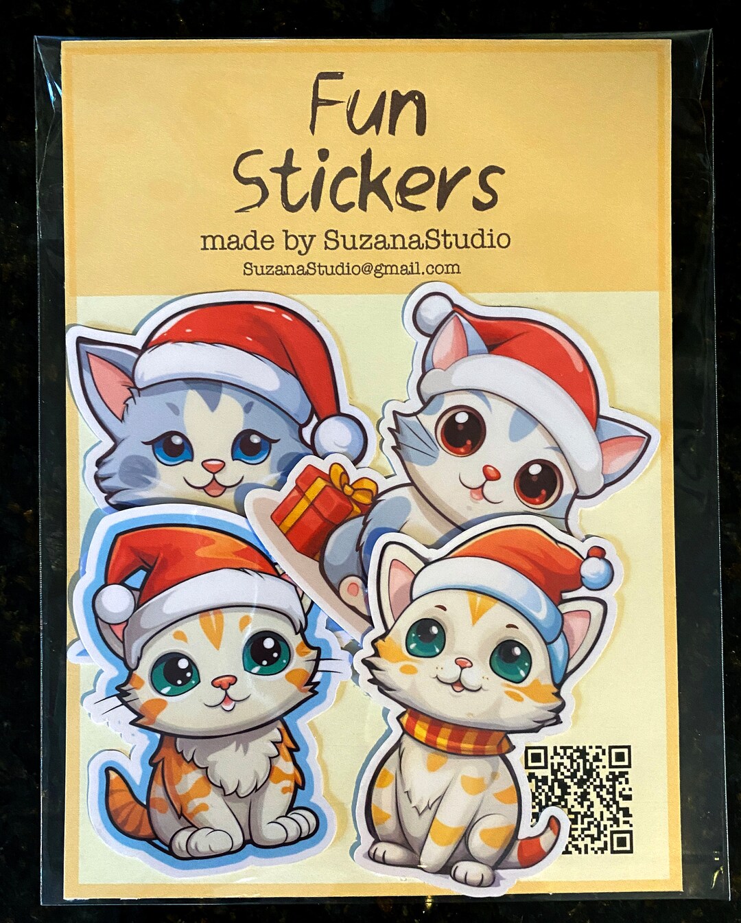 Cute Funny Christmas Cat Stickers Waterproof - Etsy