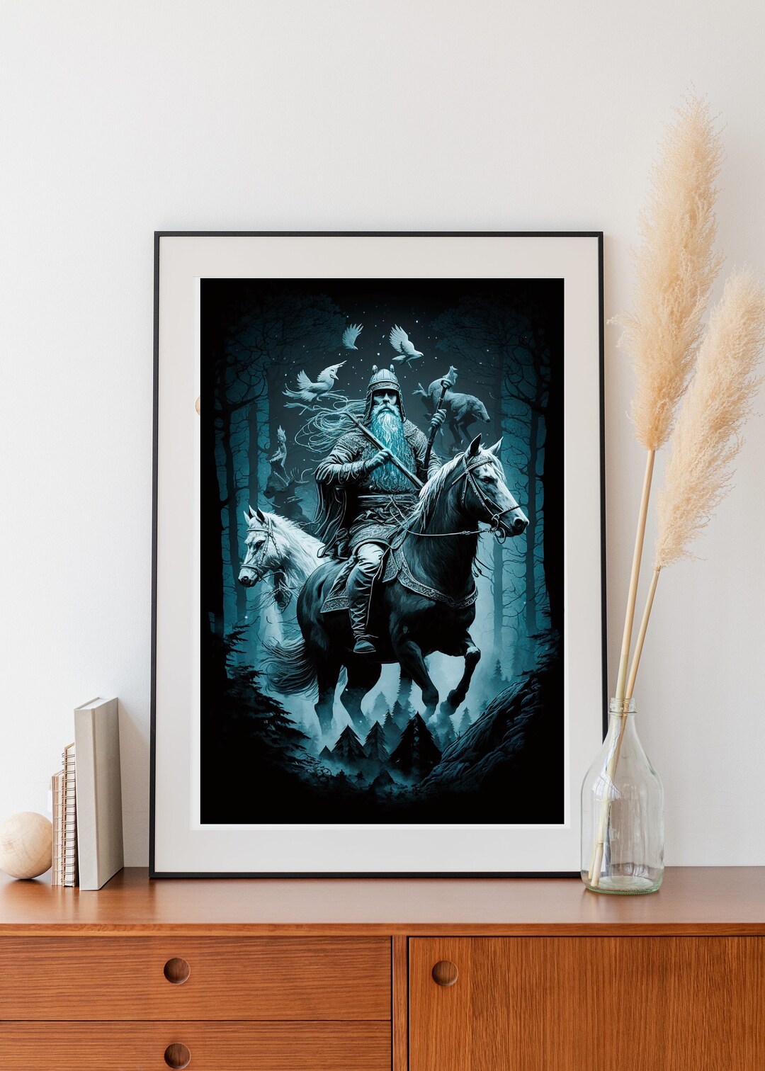 Odin’s Hunt - Nordic Art, Fantasy Poster, Landscape, Scandinavian, Wall ...