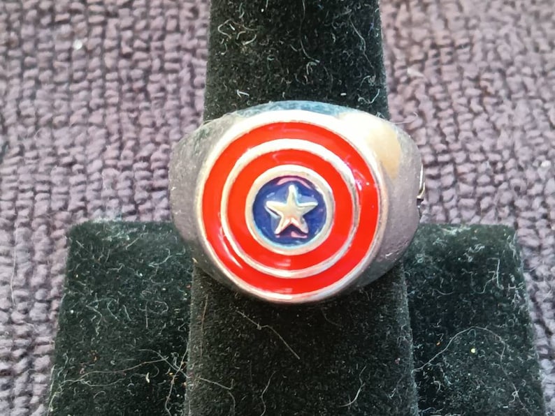 Captain America Avengers Ring Silver-tone Costume Jewelry Size - Etsy