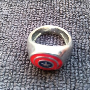 Captain America Avengers Ring Silver-tone Costume Jewelry Size 8 - Etsy