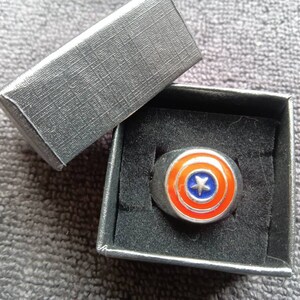 Captain America Avengers Ring Silver-tone Costume Jewelry Size 8 - Etsy