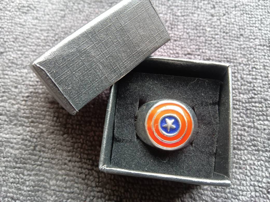 Captain America Avengers Ring Silver-tone Costume Jewelry Size 8 - Etsy