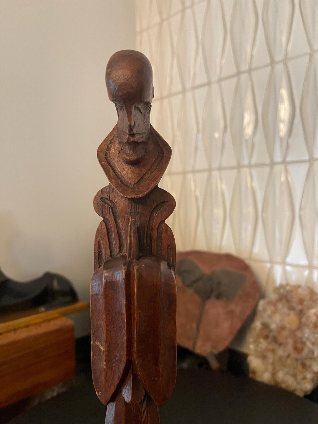 Hand Carved Wood Praying Monk Statue 15 Tall - Etsy