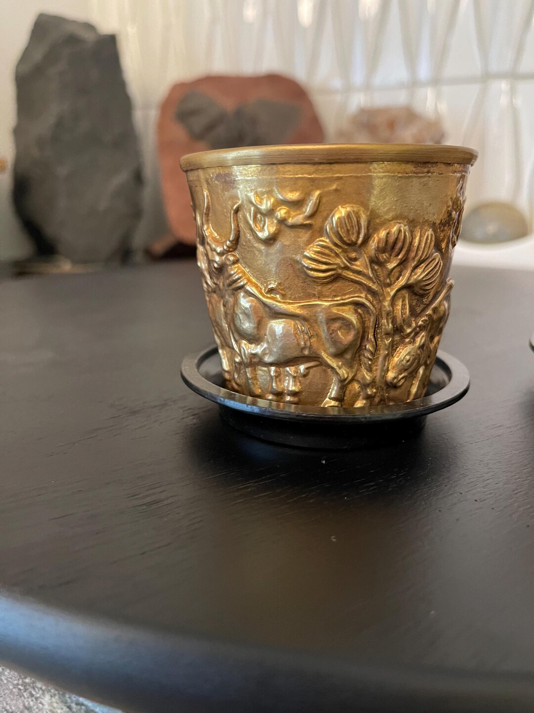 Vintage Brass Greek Vapheio Cup Set W. Saucers - 3" - Etsy