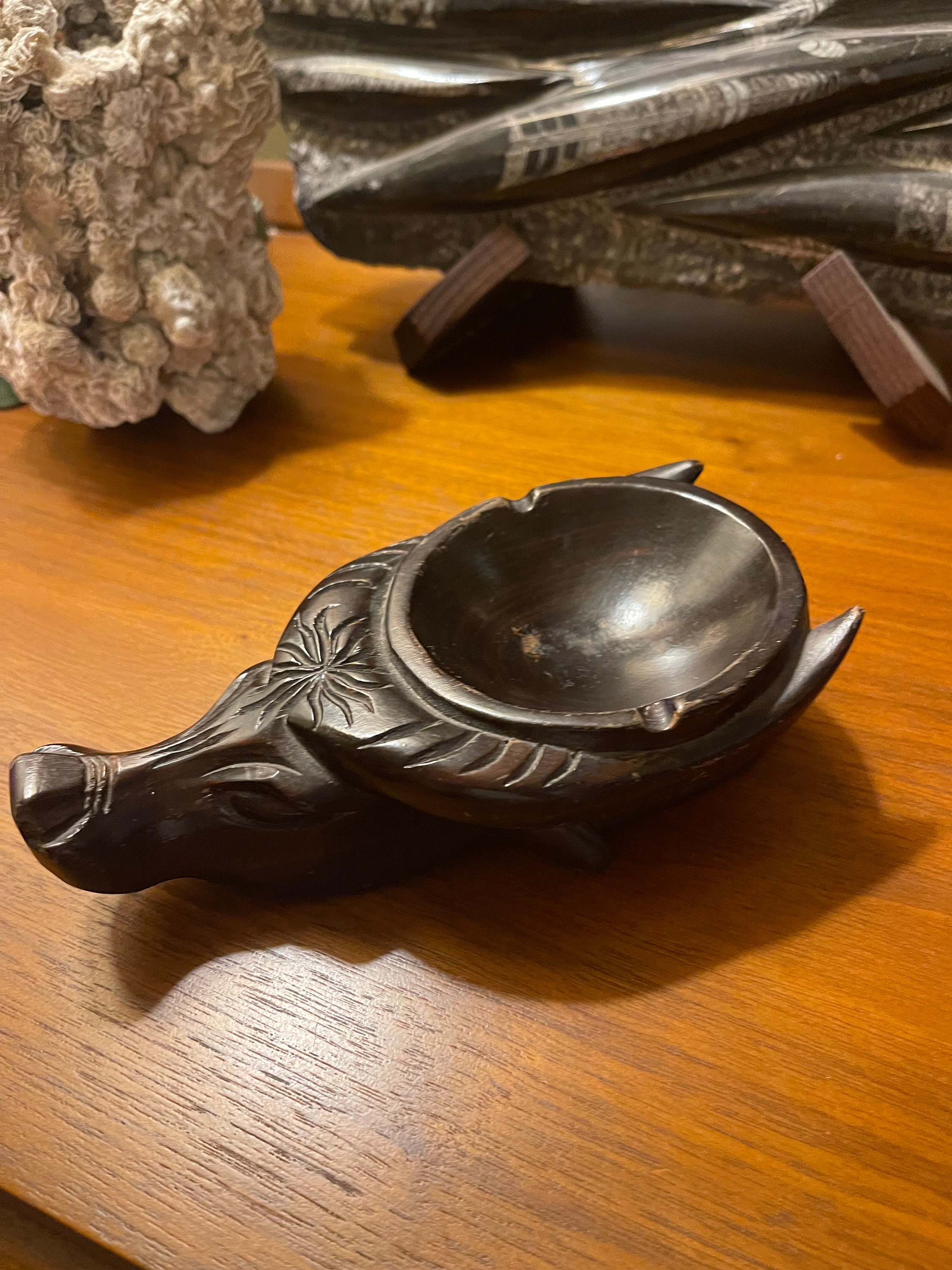 Vintage Water Buffalo Folk Art Wooden Carved Ash Tray - Etsy