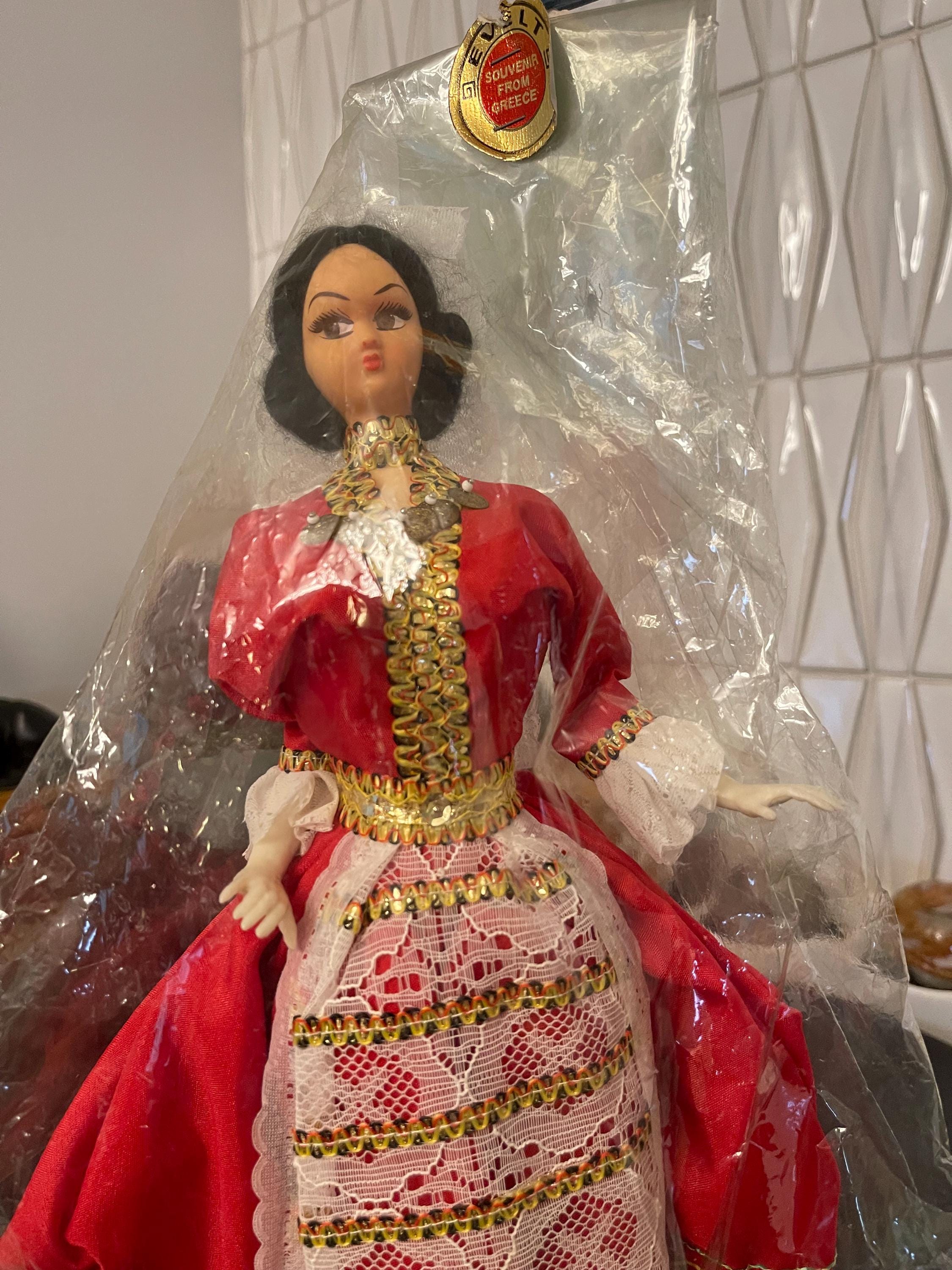 Vintage Greek Doll - Traditional Costume - Souvenir Doll - 13" - Amalia ...