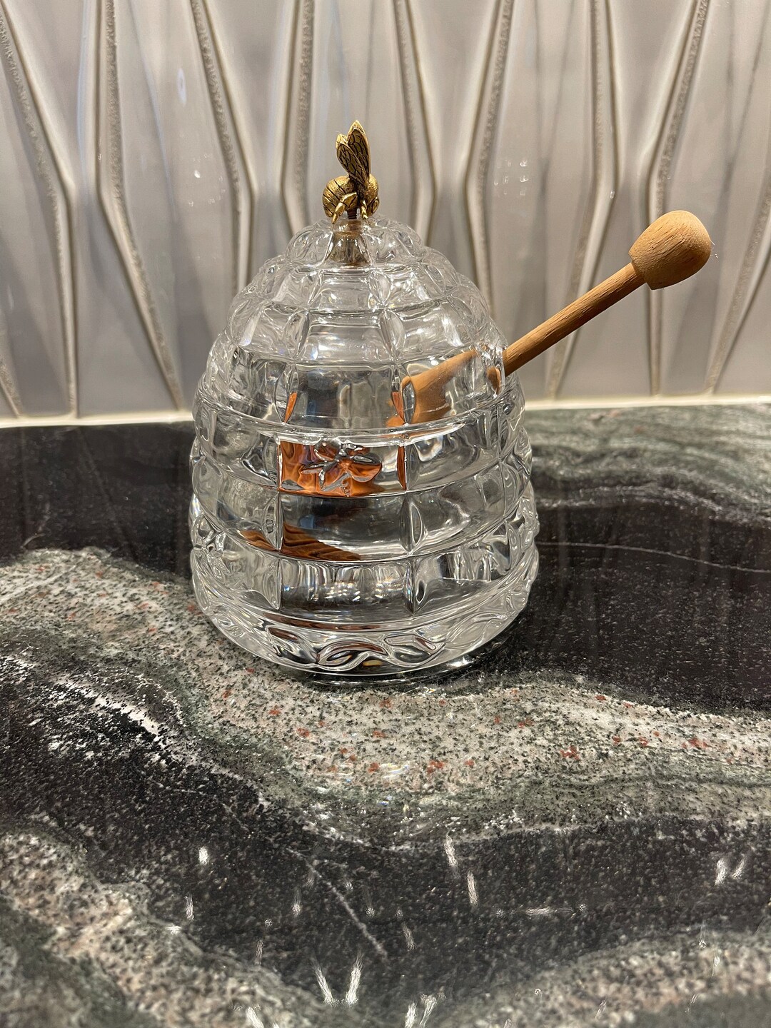 Gorham Crystal Beehive Honey Pot W. Lid and Gold Color Bee - Etsy