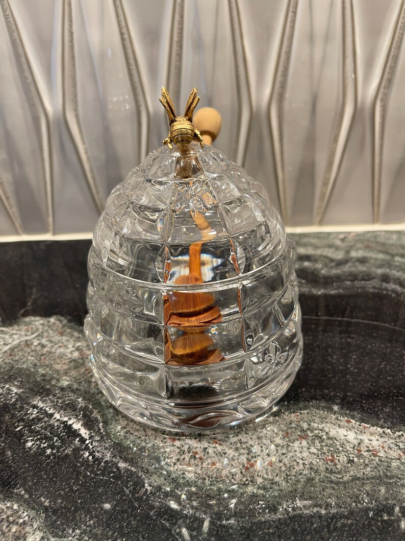 Gorham Crystal Beehive Honey Pot W. Lid and Gold Color Bee - Etsy