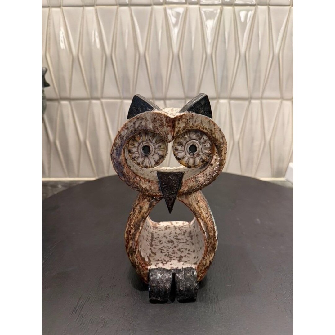 Vintage MCM Pottery Owl by Elisa Spain - 8" Tall - Etsy
