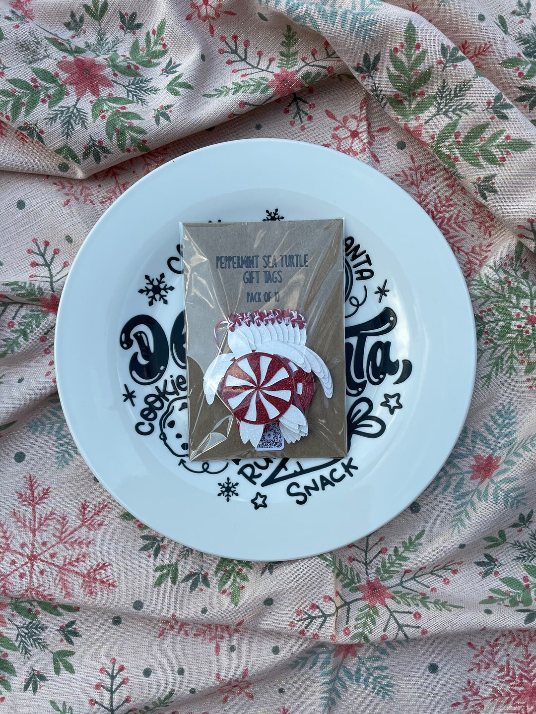 Peppermint Sea Turtle Holiday Gift Tags - Etsy