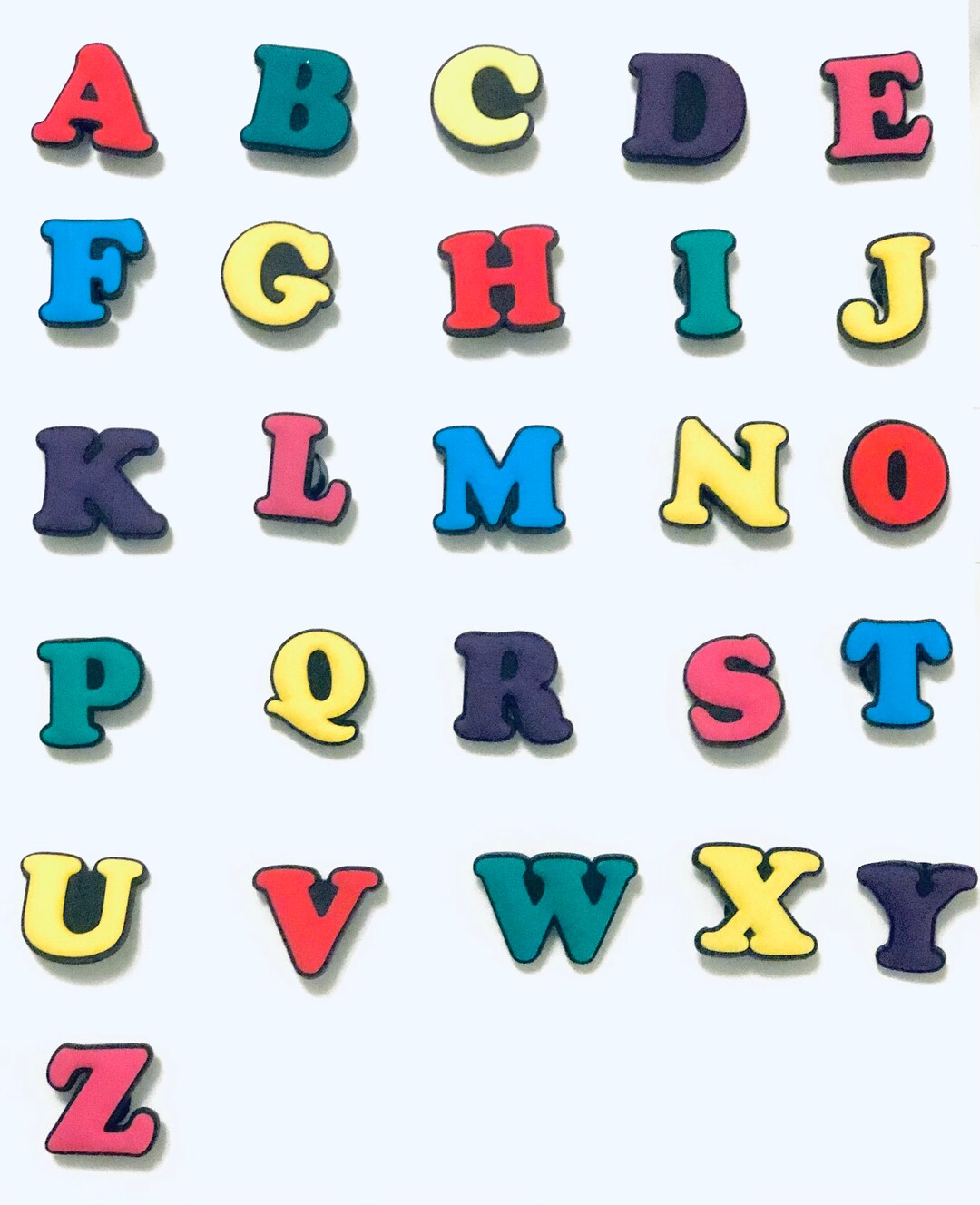 Alphabet Shoe Charms: Rubberized Silicone Initial Charms - Etsy