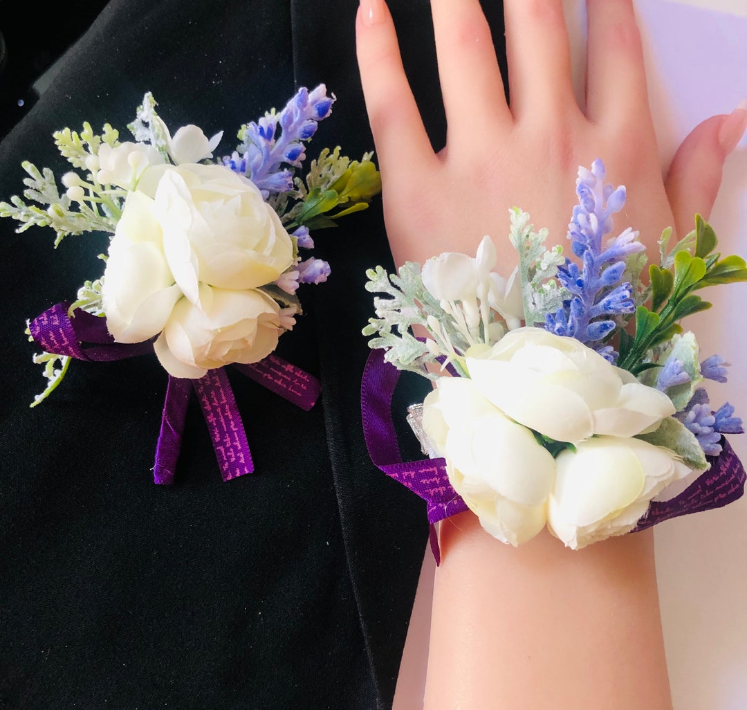Corsage and Boutonniere Set Graduation Accessories Prom Corsage Flowers ...