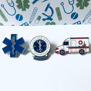 EMT Enamel Pin Brooch| Medic Pins| Ambulance Brooch Pins| Star of Life ...
