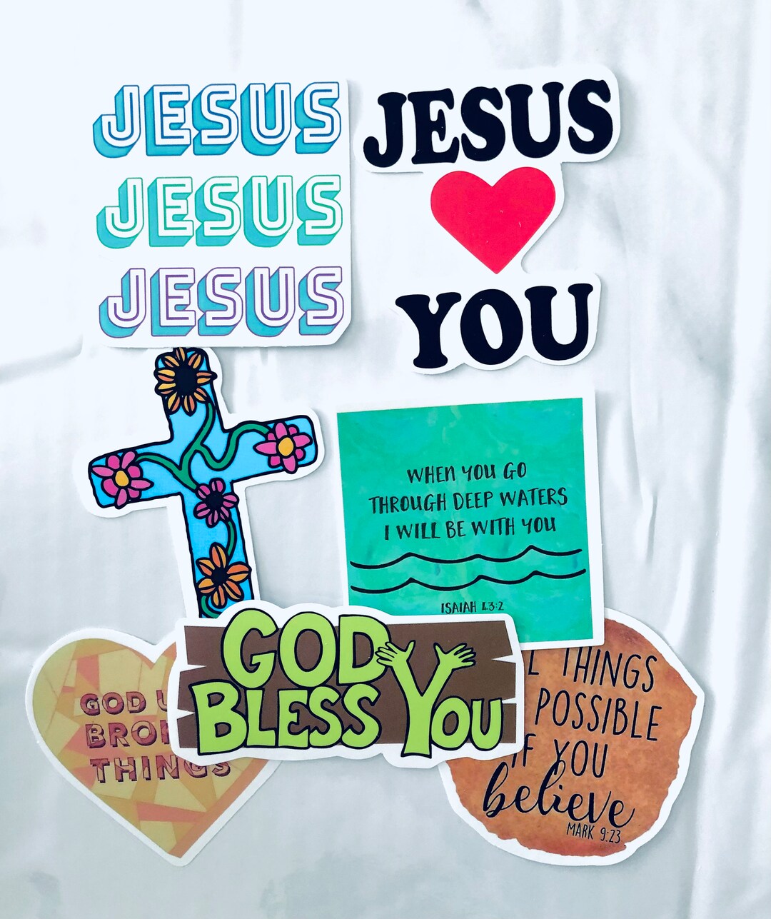 40- Religious Stickers| Bible Verse Stickers| Inspirational Stickers ...