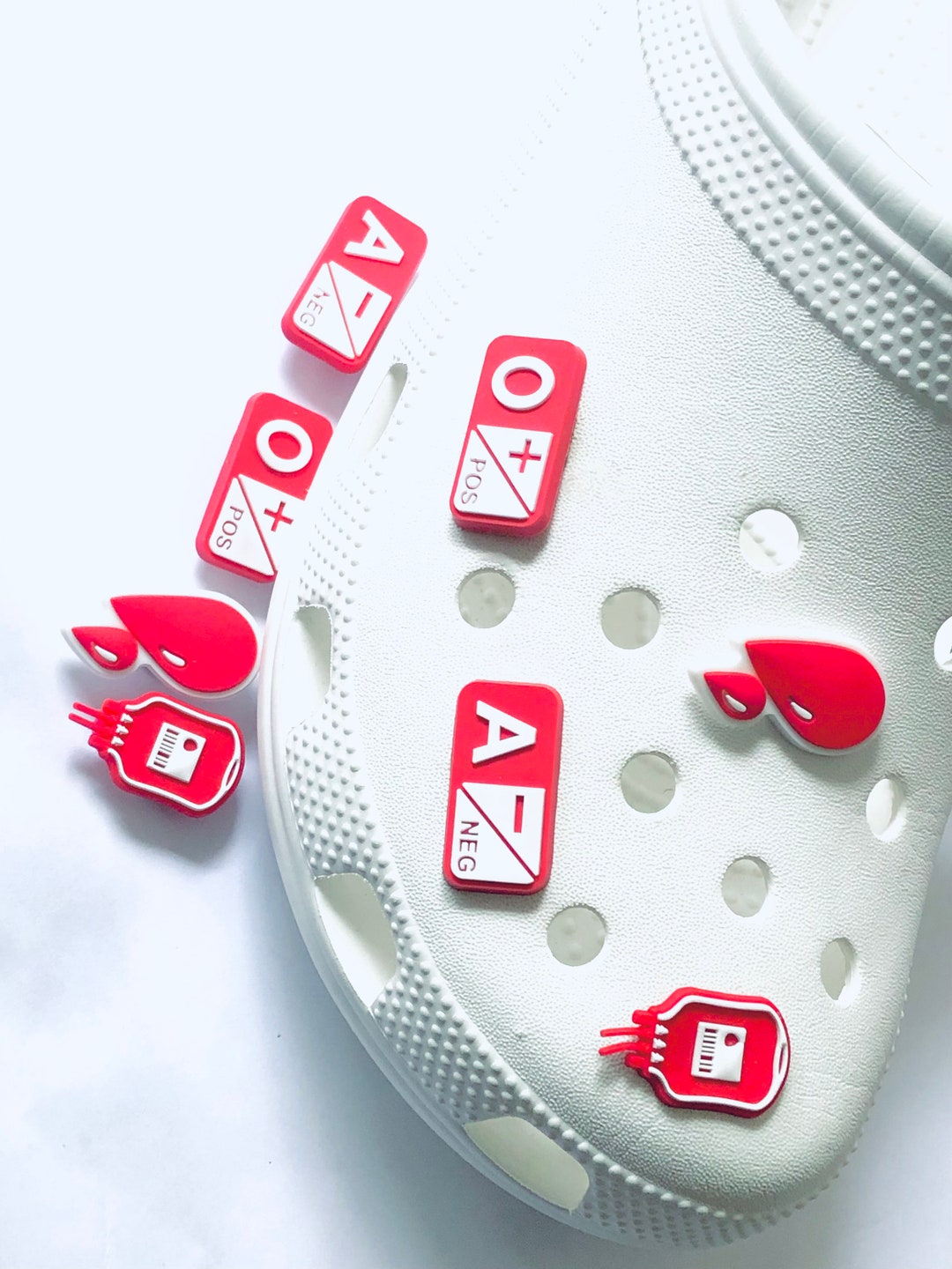 8PC Phlebotomist Shoe Charms | Blood Type Shoe Charms| Phlebotomy Shor ...