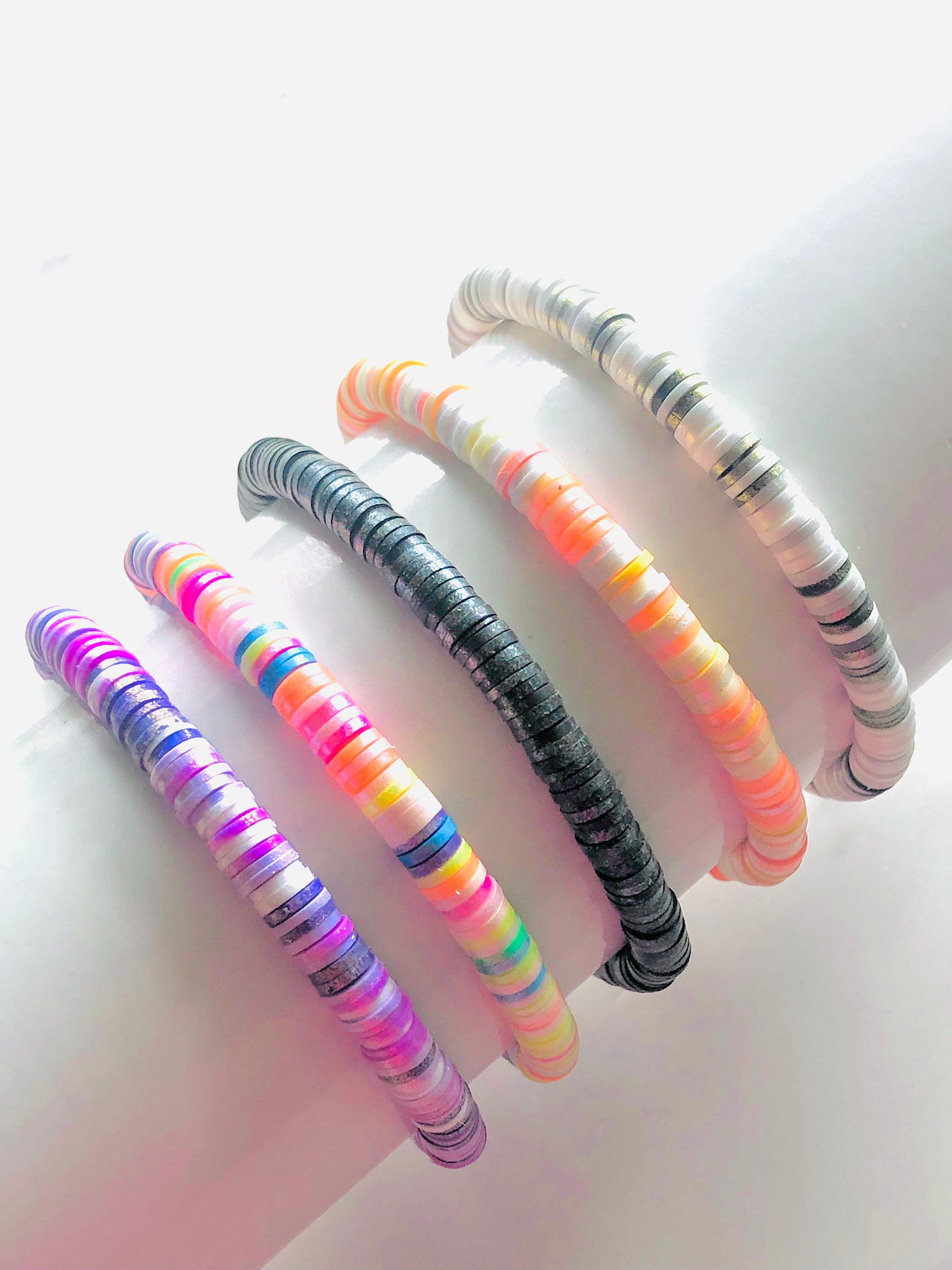 Pearly Heishi Bracelet Silky Heishi Bracelet Silky Clay Bracelet Solf Heishi Bracelet Beaded ...