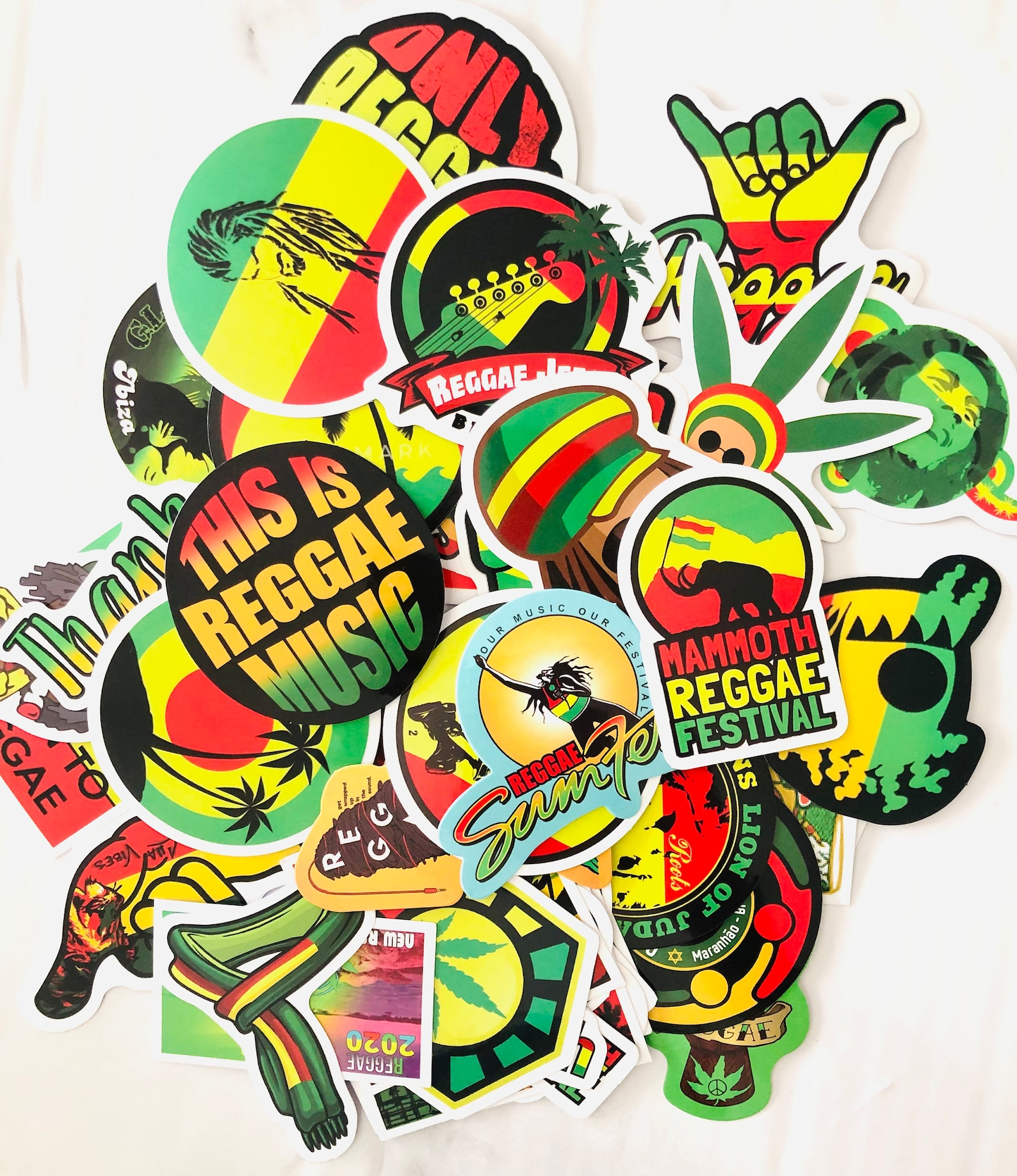 Reggae Rastafarian Stickers: Bob Marley, Rasta, One Love (set of 25) - Etsy