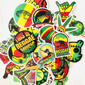 Reggae Rastafarian Stickers: Bob Marley, Rasta, One Love (set of 25) - Etsy