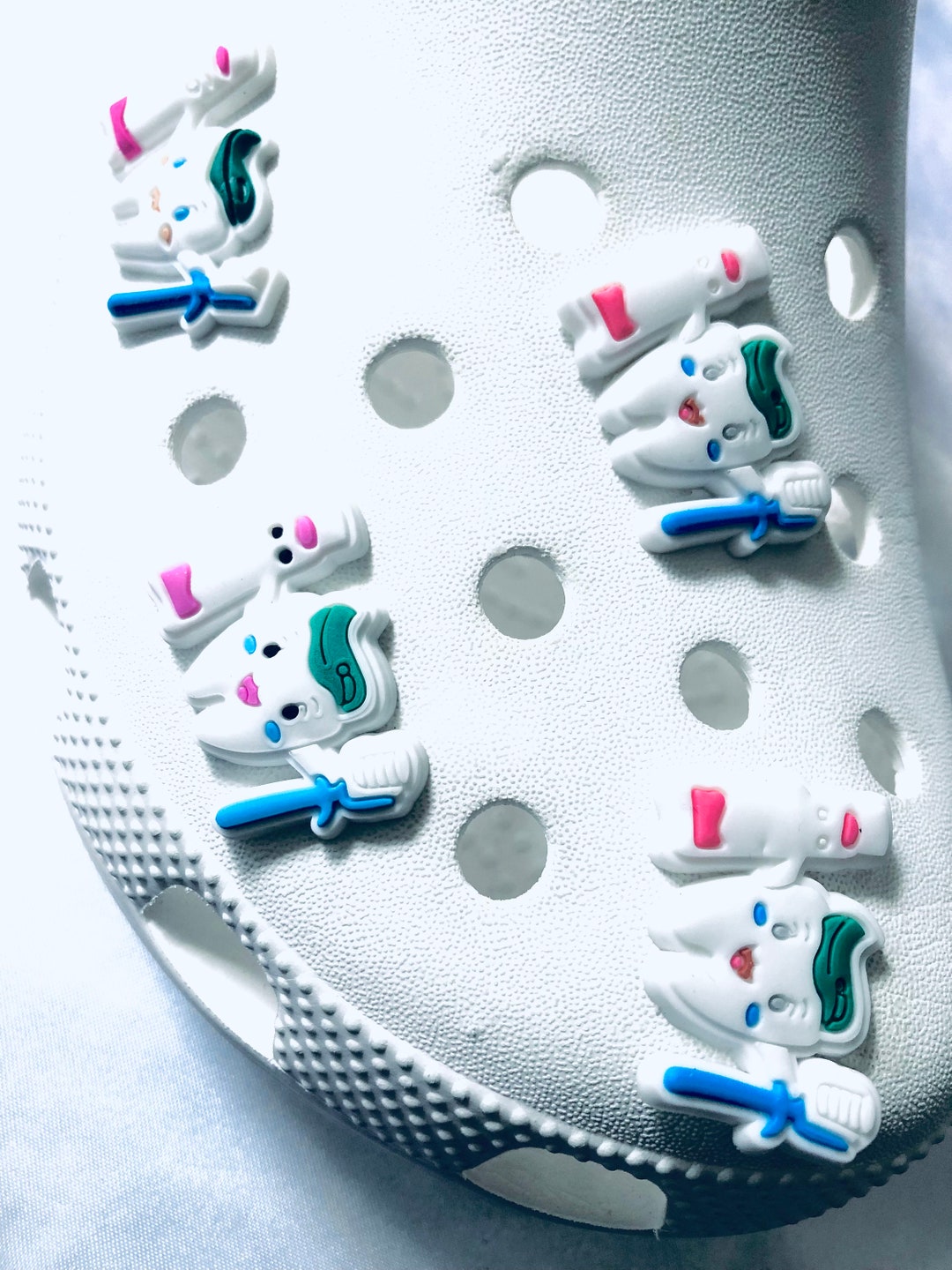 Dental Shoe Charms (set of 10): Toothpaste & Toothbrush Charms - Etsy