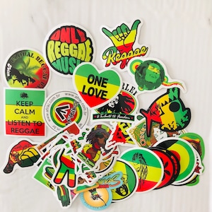 50 Reggae Stickers: Bob Marley, Rastafarian, One Love - Etsy