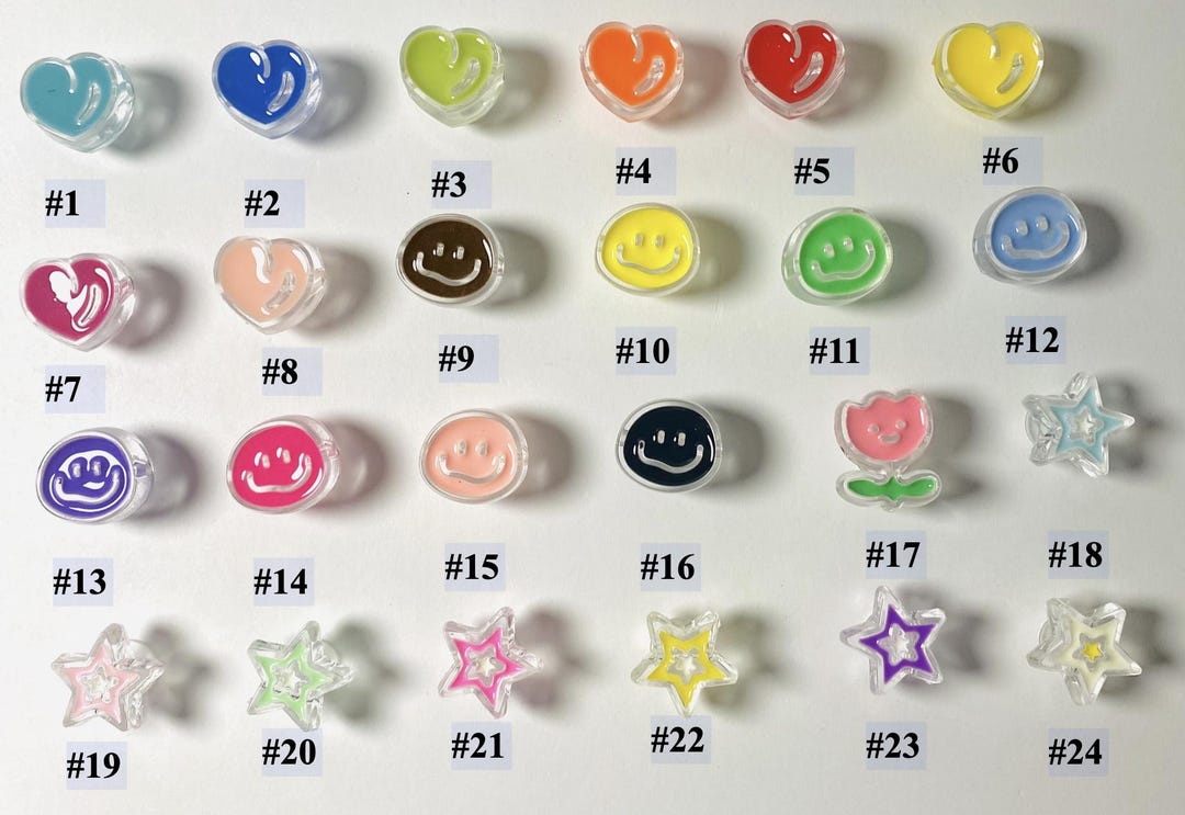 Transparent Shoe Charms: Transparent Hearts,stars, Smile Face Shoe ...