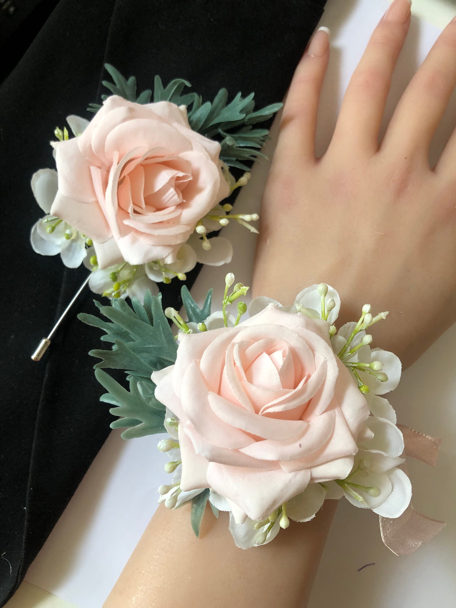 Corsage and Boutonniere Set Graduation Accessories Prom Corsage Flowers ...