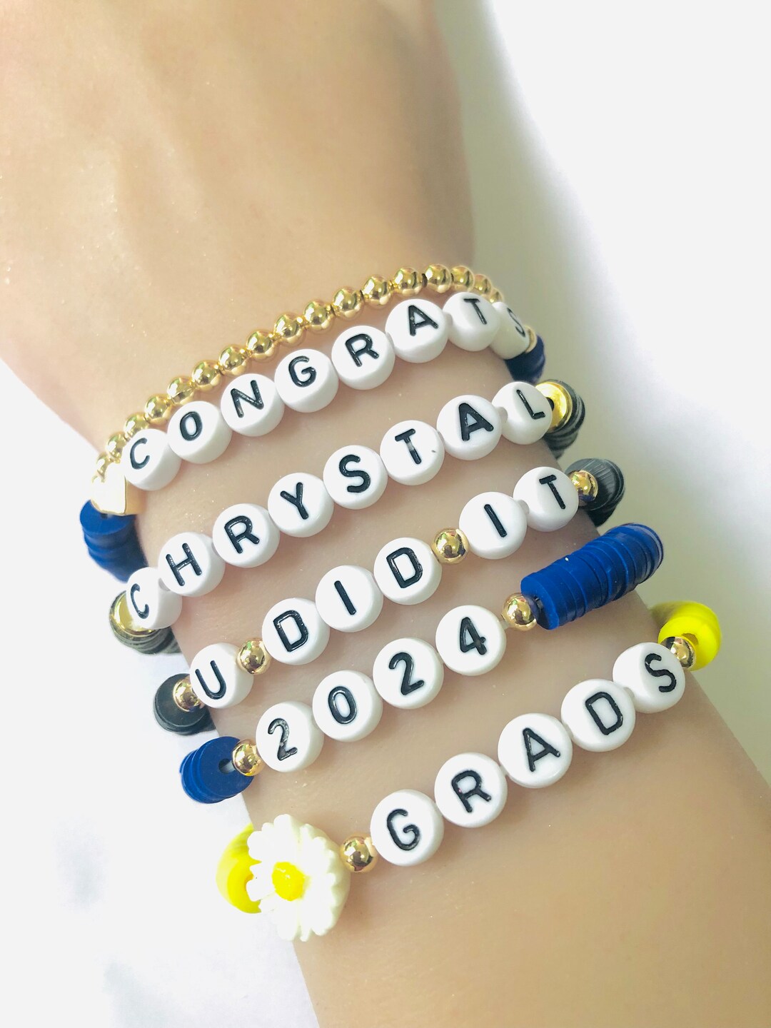 Class of 2024 Heishi Bracelet Graduation Bracelet Congratulations ...