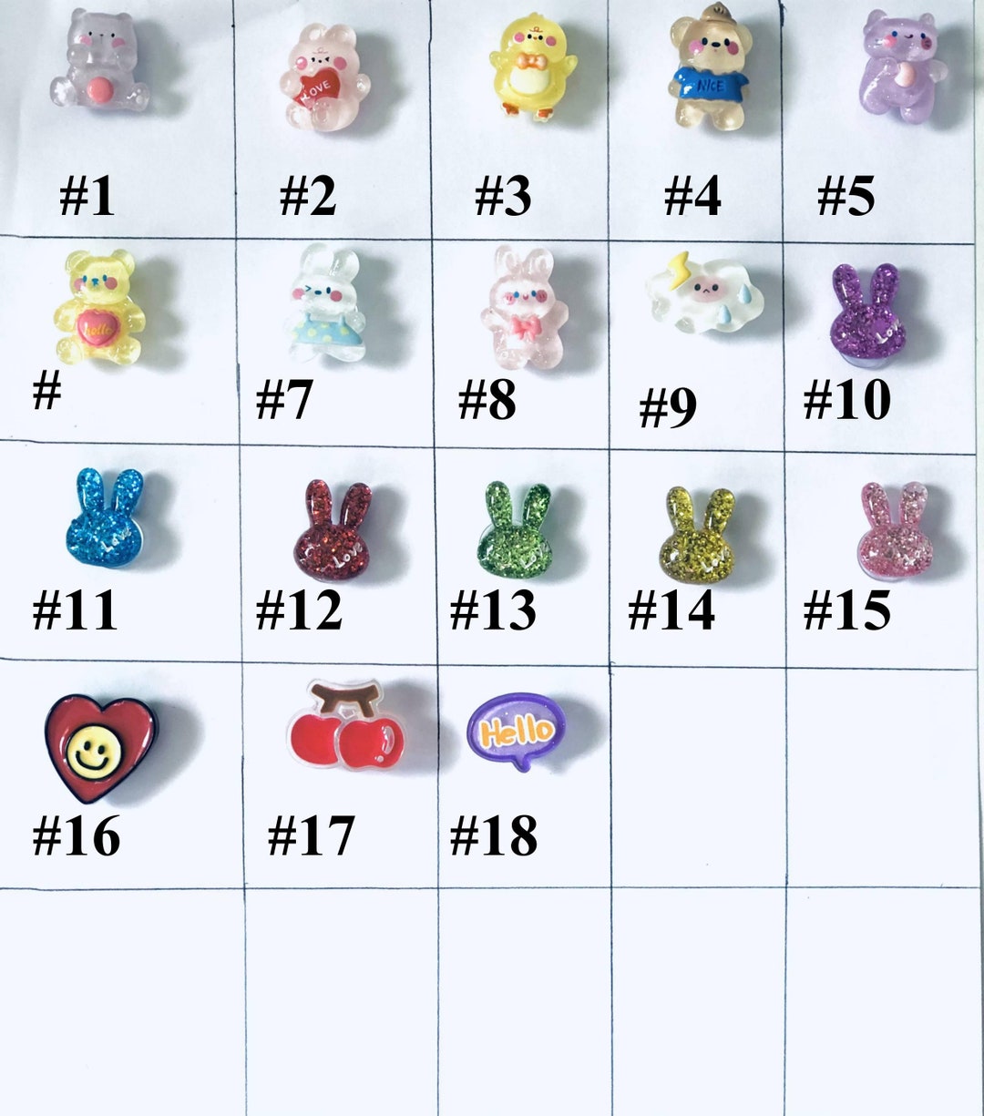 Resin Shoe Charms Bunnies Charmsjelly Bears Charms Bunny Ears ...