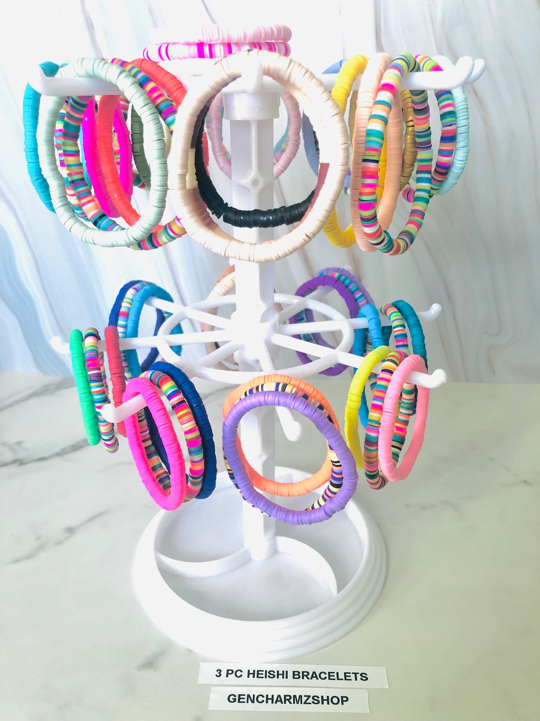 3PC Heishi Bracelets Handmade Polymer Clay Bracelets Heishi Beaded ...