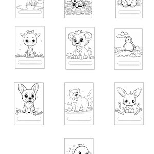 10 Animals Coloring Pages Ready for Printing - Etsy