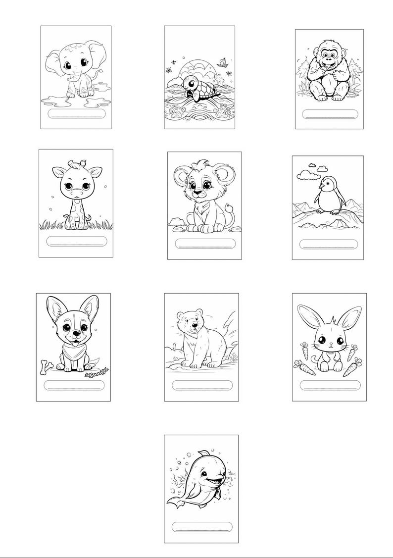 10 Animals Coloring Pages Ready for Printing - Etsy