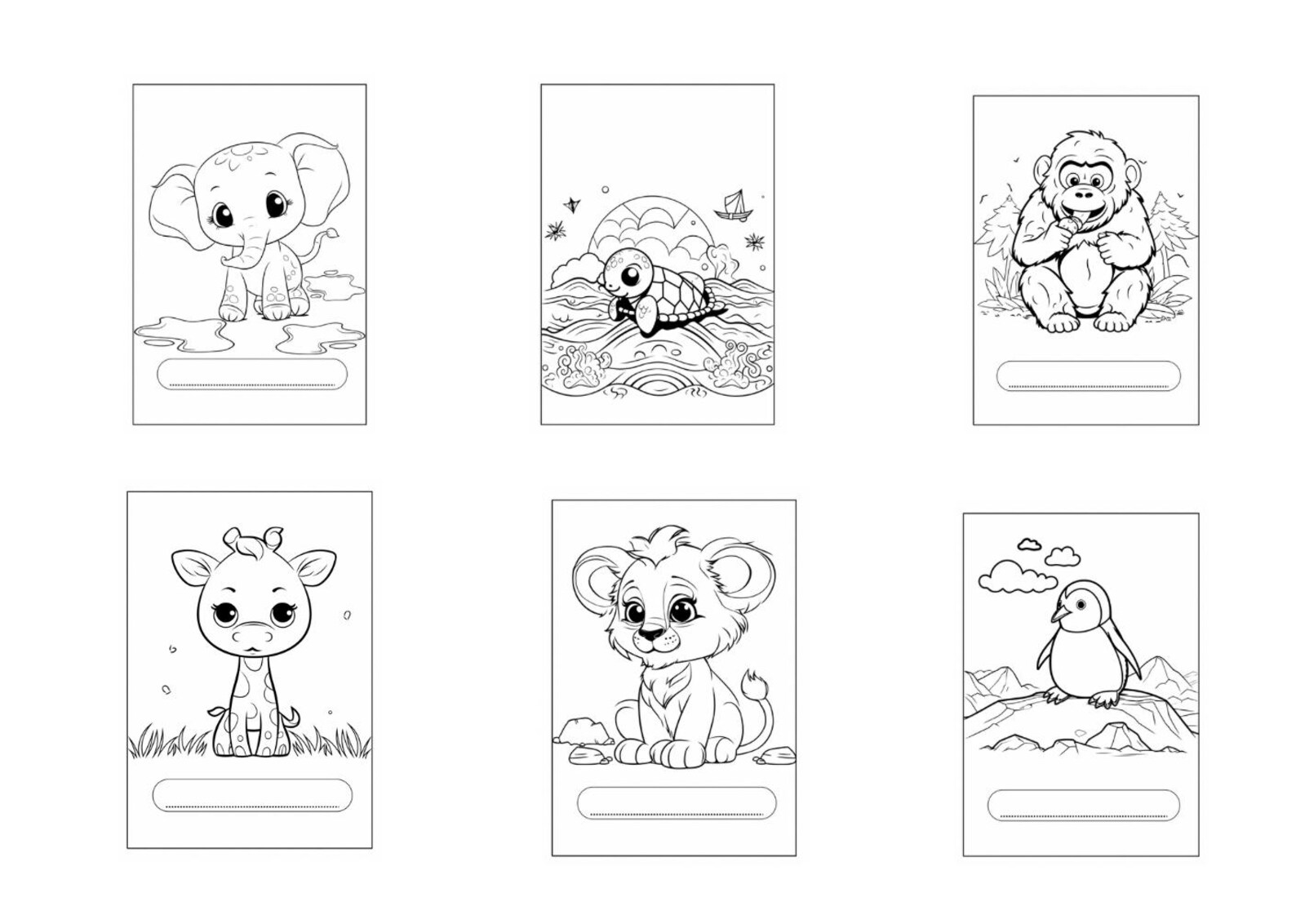10 Animals Coloring Pages Ready for Printing - Etsy