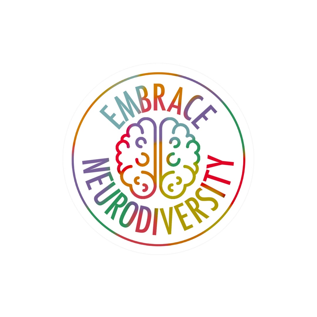 Embrace Neurodiversity Vinyl Decal Classic Rainbow, Waterproof, Bumper ...