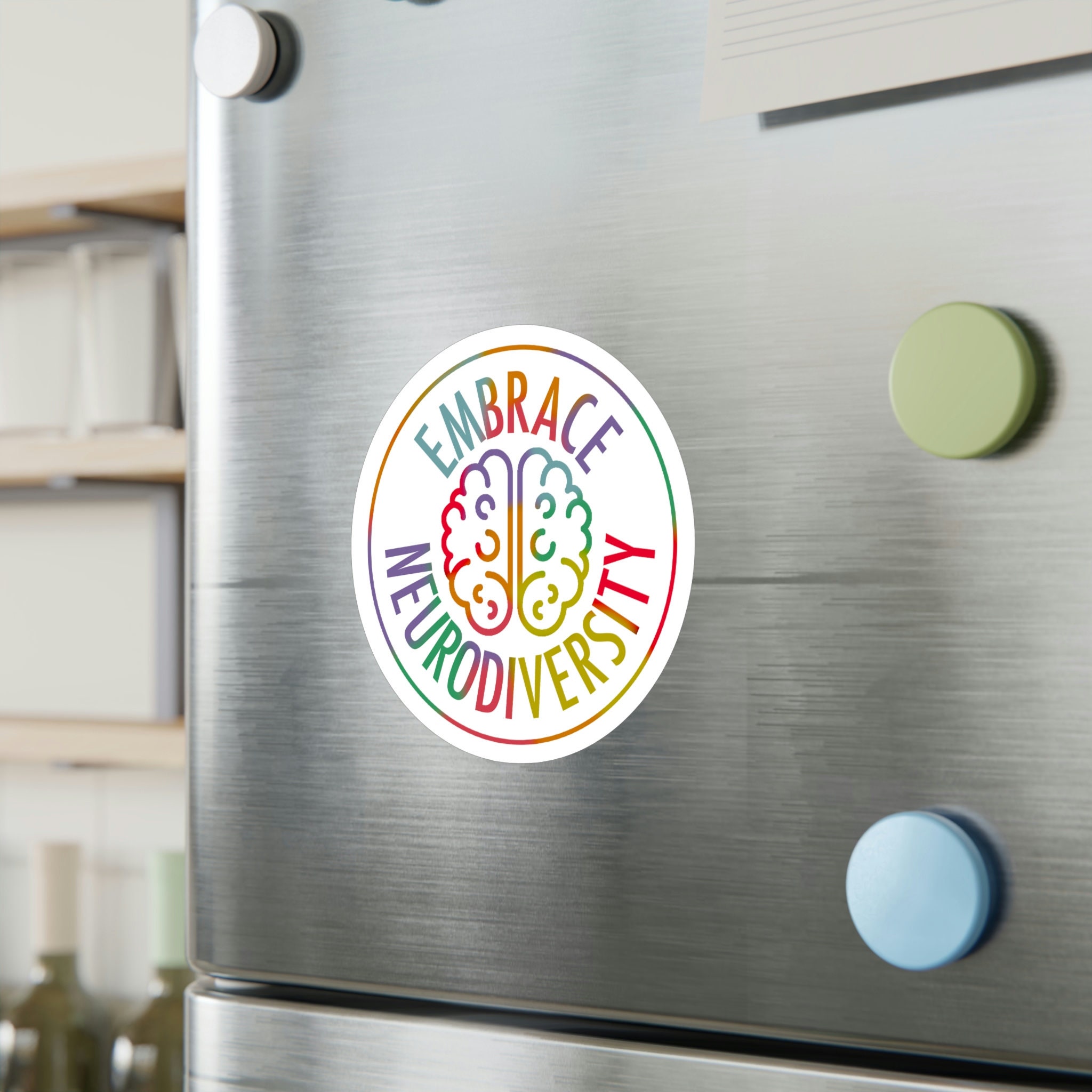 Embrace Neurodiversity Vinyl Decal Classic Rainbow, Waterproof, Bumper ...