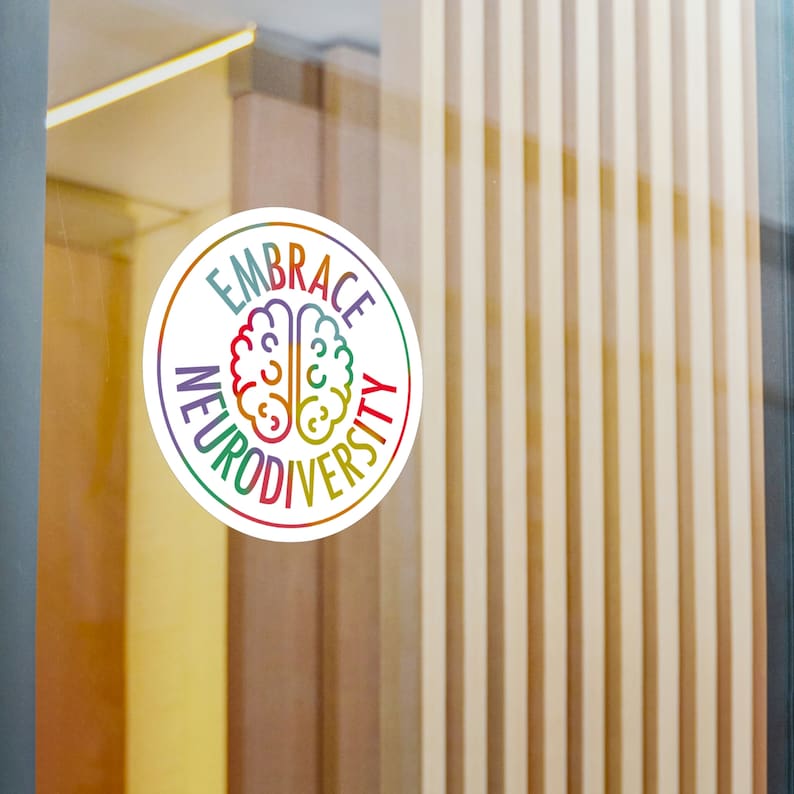 Embrace Neurodiversity Vinyl Decal Classic Rainbow, Waterproof, Bumper ...