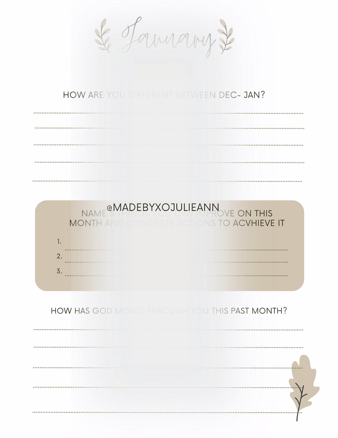 Monthly Journal Prompt - January (1) - Etsy