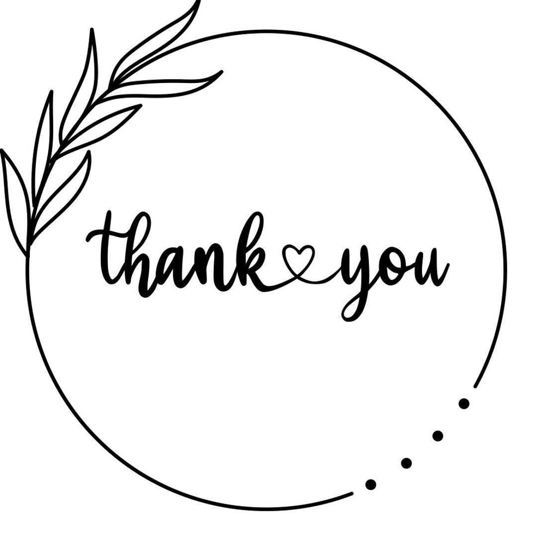 Thank You - Round Sticker Customizable Template - Etsy