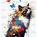 Colorful Splashed Cat Art Prints Collection - Etsy