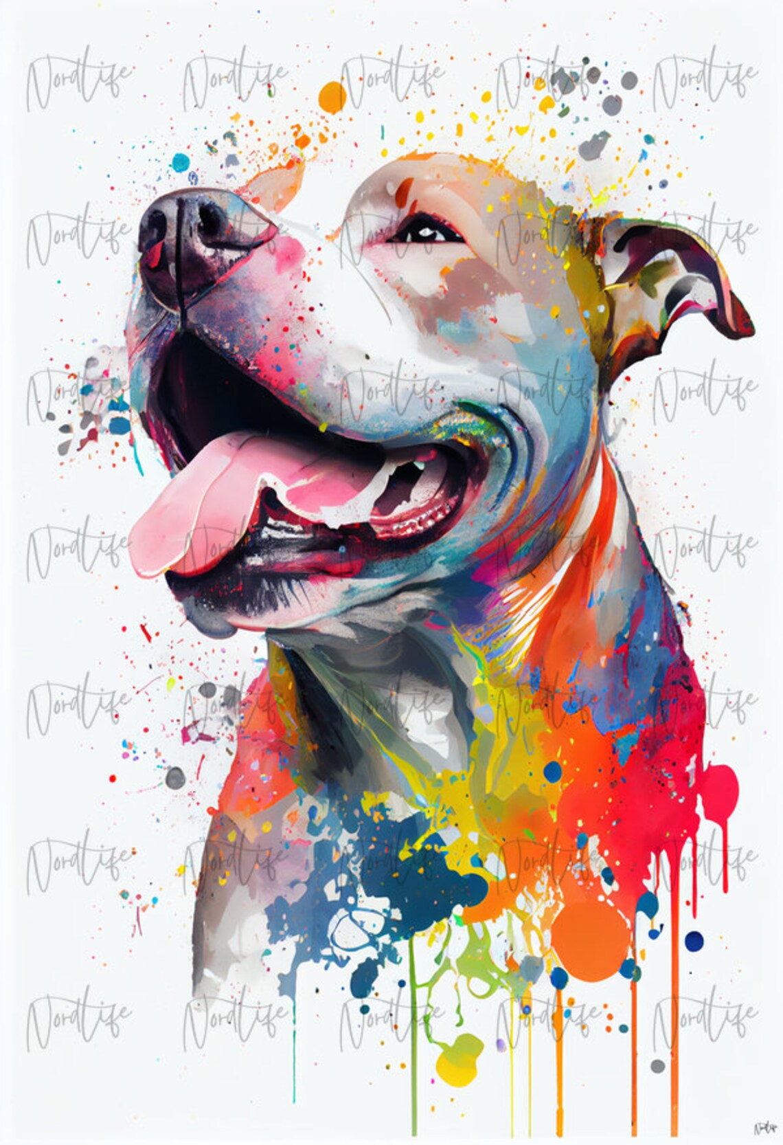 Vibrant Pitbull Art Prints Collection - Etsy