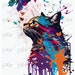 Colorful Splashed Cat Art Prints Collection - Etsy