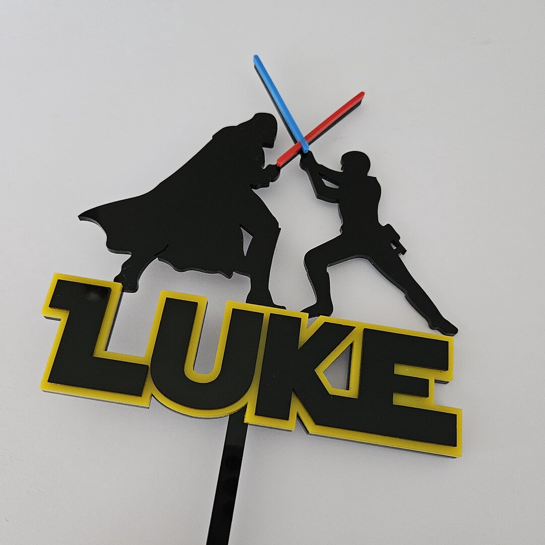 Star Wars Cake Topper – Luke Skywalker Vs Darth Vader – Custom Age ...