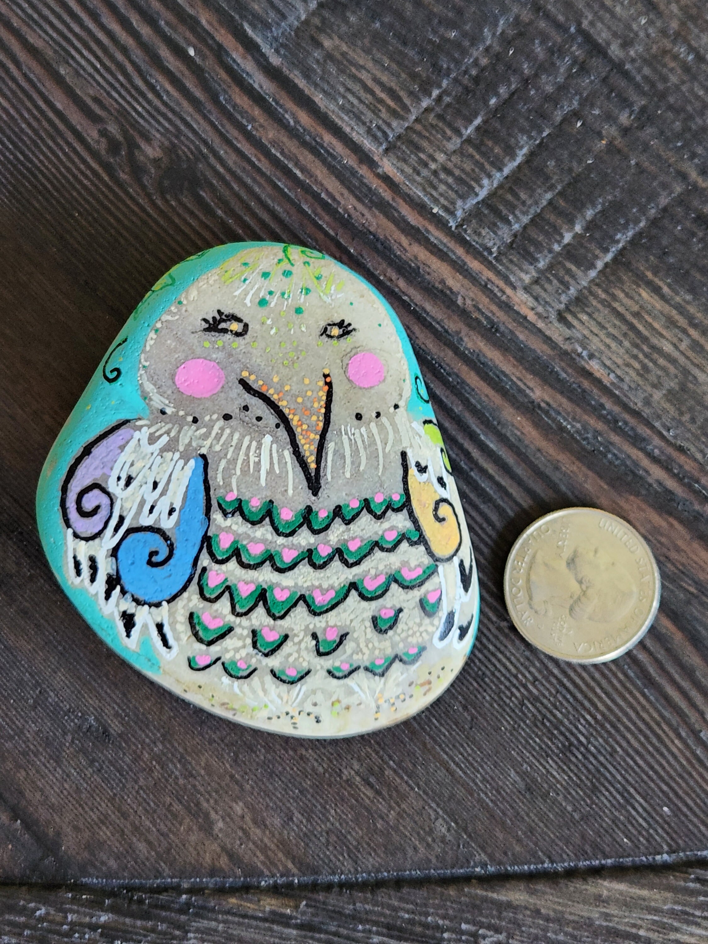 Cheery Bird Painted Rock/ Garden Art/ Desk Art/spring Painted Stone ...